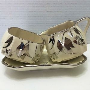 Sandland | Dining | Sandland Ware Silver Leaf Pattern Luster Sugar ...